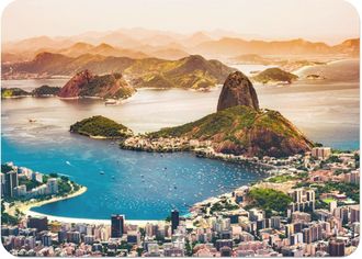 Fabulous Platzset, Unterseite aus Gummi, Bucht von Rio De Janeiro Brasilien, Stadt, Meer - Gro&szlig;es Format 39,5 x 28,5 cm