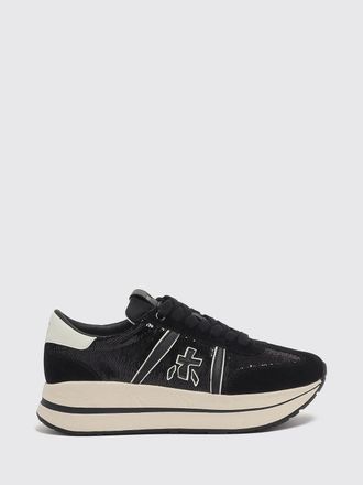 Premiata Baskets plateforme Bethcoin en cuir et tissu &agrave; paillettes