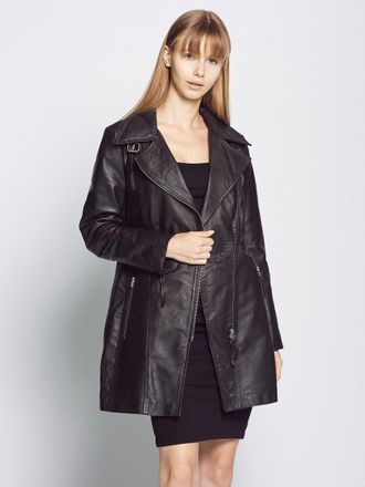 JCC Ledermantel Damen schwarz