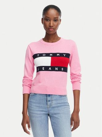 Tommy Jeans Pullover Flag DW0DW22930 Hellrosa Regular Fit