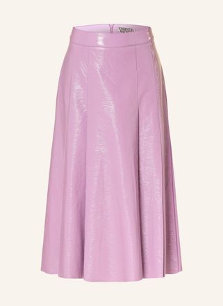 Essentiel Faltenrock In Lederoptik lila