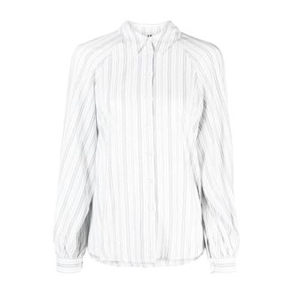 Tommy Hilfiger Viskose-Streifen Raglan Shirt - - Blouses & Shirts - Damen - Wei&szlig; - S