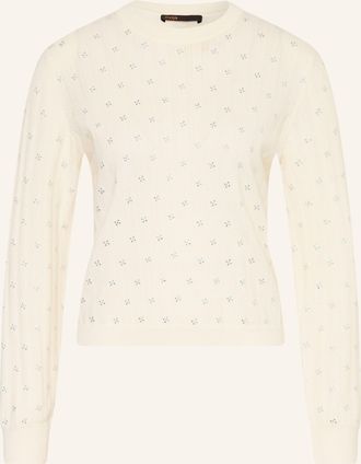 Maje Pullover Mit Schmucksteinen weiss