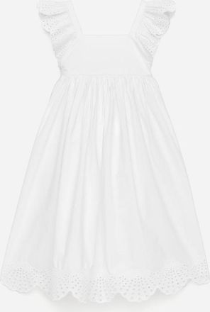 Arket Kleid Mit Lochstickerei -Weiß