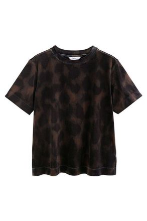 Next T-Shirt Kurz&auml;rmeliges Samt-T-Shirt mit Rundhalsausschnitt (1-tlg)