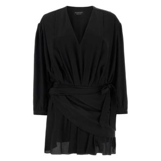 Balenciaga Seiden-Minikleid mit V-Ausschnitt - - Dresses - Damen - Schwarzk - XS