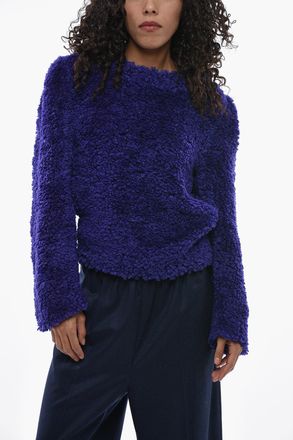 Stella McCartney Einfarbiger Rundhalspullover mit Fluffy-Effekt Stella McCartney
