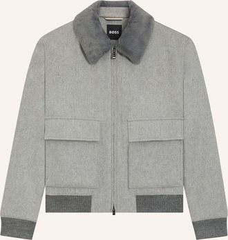 HUGO BOSS Klassischer Mantel H-Charly-251 Regular Fit silber