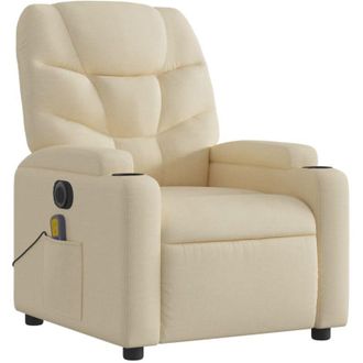 vidaXL Massagesessel Elektrisch Creme Stoff - Vidaxl