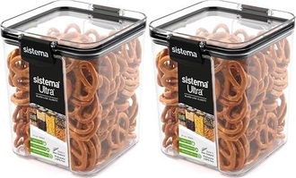 Sistema Ultra Tritan luftdichtes Frischhaltedose | 920 ml Vorratsdose mit Deckel | stapelbar | BPA-frei, Wei&szlig;/Grau (Packung mit 2)