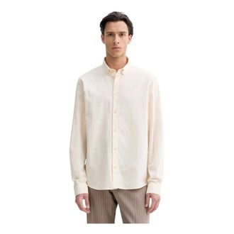 Les Deux Konrad Cotton Linen Shirt - Homme - Chemises - Beige - Taille: 2XL