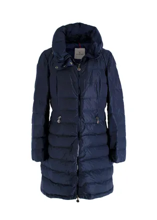 Moncler Navy Flammette Long Down Puffer Coat Size XL