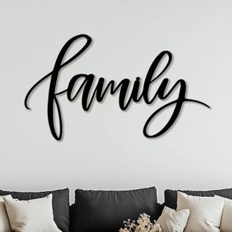 Generic Schwarzes Metallschild mit Familiensymbol, gro&szlig;e Metall-Wanddekoration f&uuml;r Wohnzimmer, Schlafzimmer, Flur und mehr