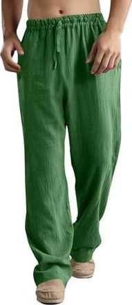 Generic Pantalon de sport pour homme - Long et droit - Pantalon de jogging fin - Couleur unie - Pantalon de plage stretch - Pantalon de yoga ample avec poches