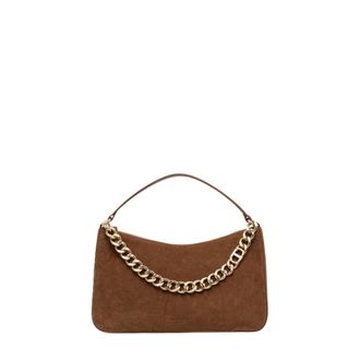 Twinset Braune Lederhandtasche mit Verschluss - - Bags - Damen - Braun - ONE SIZE