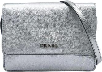 Prada Sac bandouli&egrave;re Saffiano Pre-owned - Femme - Pre-owned - Gris - Taille: ONE Size