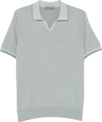 Corneliani Homme, Tops, Vert, Taille: XL Polo Boutonn&eacute;e Coton/Soie