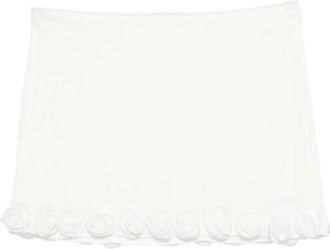 Os&eacute;ree Femme, Jupes, Blanc, Taille: 38 FR Mini-jupe &agrave; appliqu&eacute;s de roses
