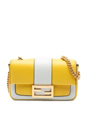 Fendi mini sac port&eacute; &eacute;paule Apolo Chain Baguette (2010-2025) - Blanc