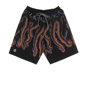 Octopus Schwarze Boardshorts mit Oktopus-Print - - Shorts - Herren - Mehrfarbig - S