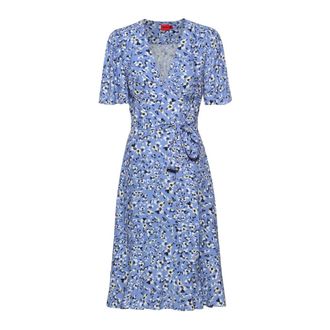 HUGO BOSS Femme, Robes, Bleu, Taille: 42 FR Robe portefeuille Kerbati-1