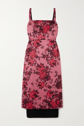 Emilia Wickstead Tiffany Mehrlagiges Midikleid Aus Faille Mit Blumenprint - Pink