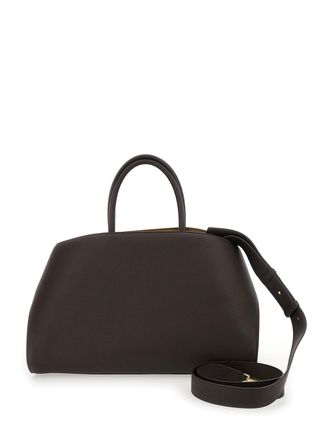 Ferragamo Womens Handbag Hug Bicolor Brown Leather Calf Handbags Hand Bags