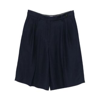 Brunello Cucinelli Viskose- und Leinen-Bermudashorts - - Shorts - Damen - Blau - M