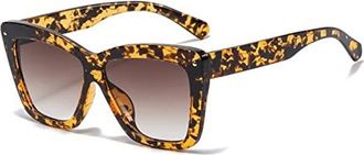 Generic Lunettes de soleil style rue oeil de chat à large monture pour femmes, lunettes de vacances en plein air pour célébrités Internet (couleur : D, taille