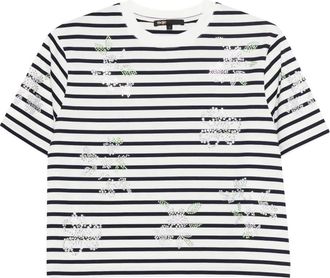 Maje striped-pattern T-shirt - Wei&szlig;