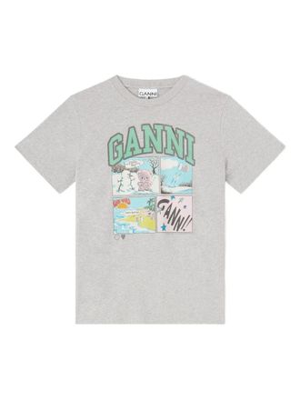 Ganni t-shirt &agrave; imprim&eacute; graphique - Gris