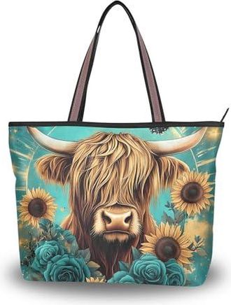 Alaza Grand sac fourre-tout, sac à bandoulière pour femme, sac à main décontracté de grande capacité, chat gris sur la clôture de jardin, sac de courses ave