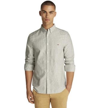 Tommy Jeans Stripe Oxford M - Langarm Hemd - Herren