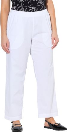 Ulla Popken Damen Ruby Cropped Chino Trousers, Elasticated Waist, Wide, Straight Leg Freizeithose, White Out, 42 EU