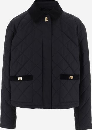Ferragamo Veste matelass&eacute;e en coton m&eacute;lang&eacute;