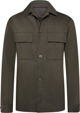 Windsor Overshirt Lavoro aus Leinen und Wolle, Shaped Fit in