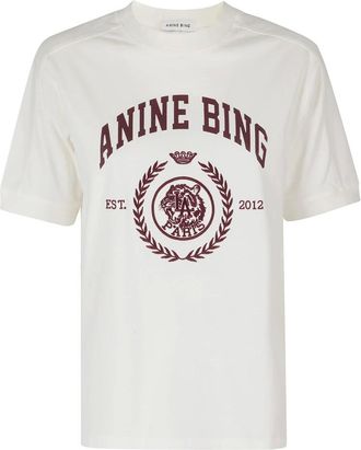 Anine Bing Jaylin Tee Collegiate - Femme - Tops - Blanc - Taille: 36 FR