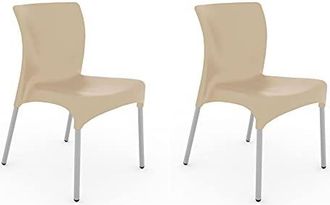 Resol Moon Stuhl, Kunststoff, Sandfarben, 58,50x50x80,50 cm