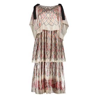 Fendi Seidenkleid mit Print und Schleifendetail - - Dresses - Damen - Mehrfarbig - XS