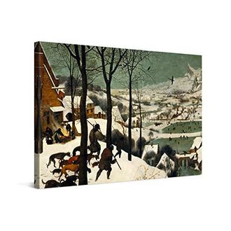 Picanova Pieter Bruegel - Chasseurs dans la Neige 120x80cm - Photo sur Toile - Impression sur Toile Haut de Gamme - Image sur Toile pour Décoration Murale Mode