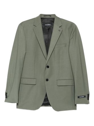 Karl Lagerfeld blazer boutonn&eacute; &agrave; revers crant&eacute;s - Vert