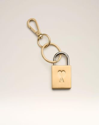 Ami Porte-Cl&eacute;s Dor&eacute; Cadenas Ami De Coeur en M&eacute;tal Laiton Brosse - TU - Unisex