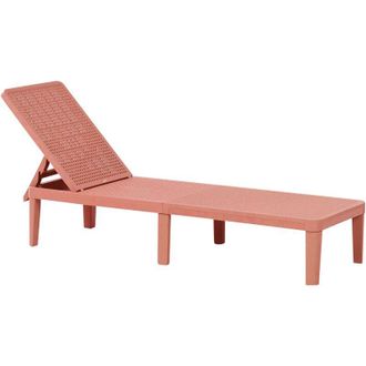 Beliani Sonnenliege OSSIMO mit Relaxfunktion Kunststoff Rot