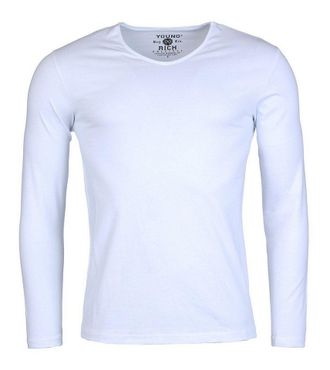 Young & Rich Langarmshirt Herren Uni Basic Longsleeve V-Ausschnitt Unterziehshirt 2001 5er Pack (5er-Pack, 5-tlg., 5er-Pack) V-Ausschnitt unifarben langarm slim fi