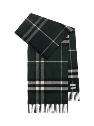 Burberry Cashmere Check Scarf - Green