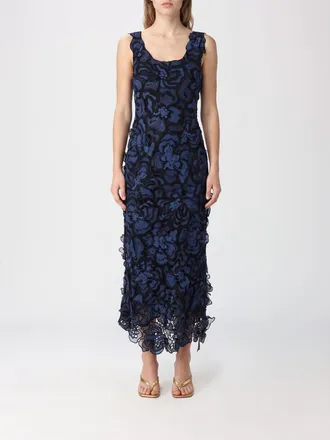 SIMKHAI Robe de cocktail midi en dentelle florale &agrave; &eacute;paules d&eacute;nud&eacute;es