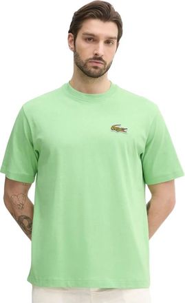 Lacoste T-shirt en coton &eacute;pais coupe ample - Homme - Tops - Vert - Taille: 2XS