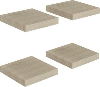 Generic Schwebendes Wandregal, 4 St&uuml;ck, MDF, Hochglanz-Wei&szlig;, Schwebendes Regal, 23/40/50/60/80/90/120 cm, Wandregal f&uuml;r Wohnzimmer/Arbeitszimmer/Bad/K&uuml;che (23