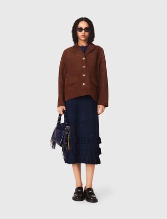 Maje Wildlederjacke - Marron Chocolat - Maje