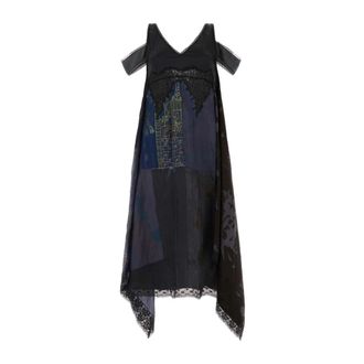 Marine Serre Multicolor Seidenkleid - - Dresses - Damen - Schwarzk - M